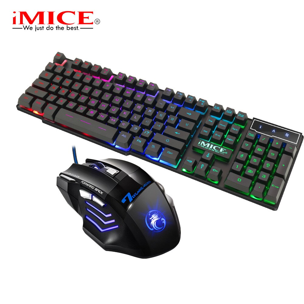 Gaming Keyboard Wired Gaming Mouse Kit with Rgb Ba... – Vicedeal