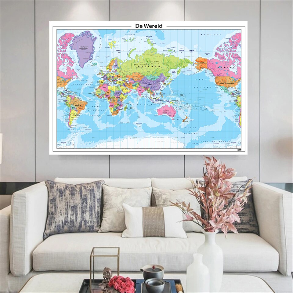 150*100 cm Political Map of The World Non-woven Ca... – Grandado