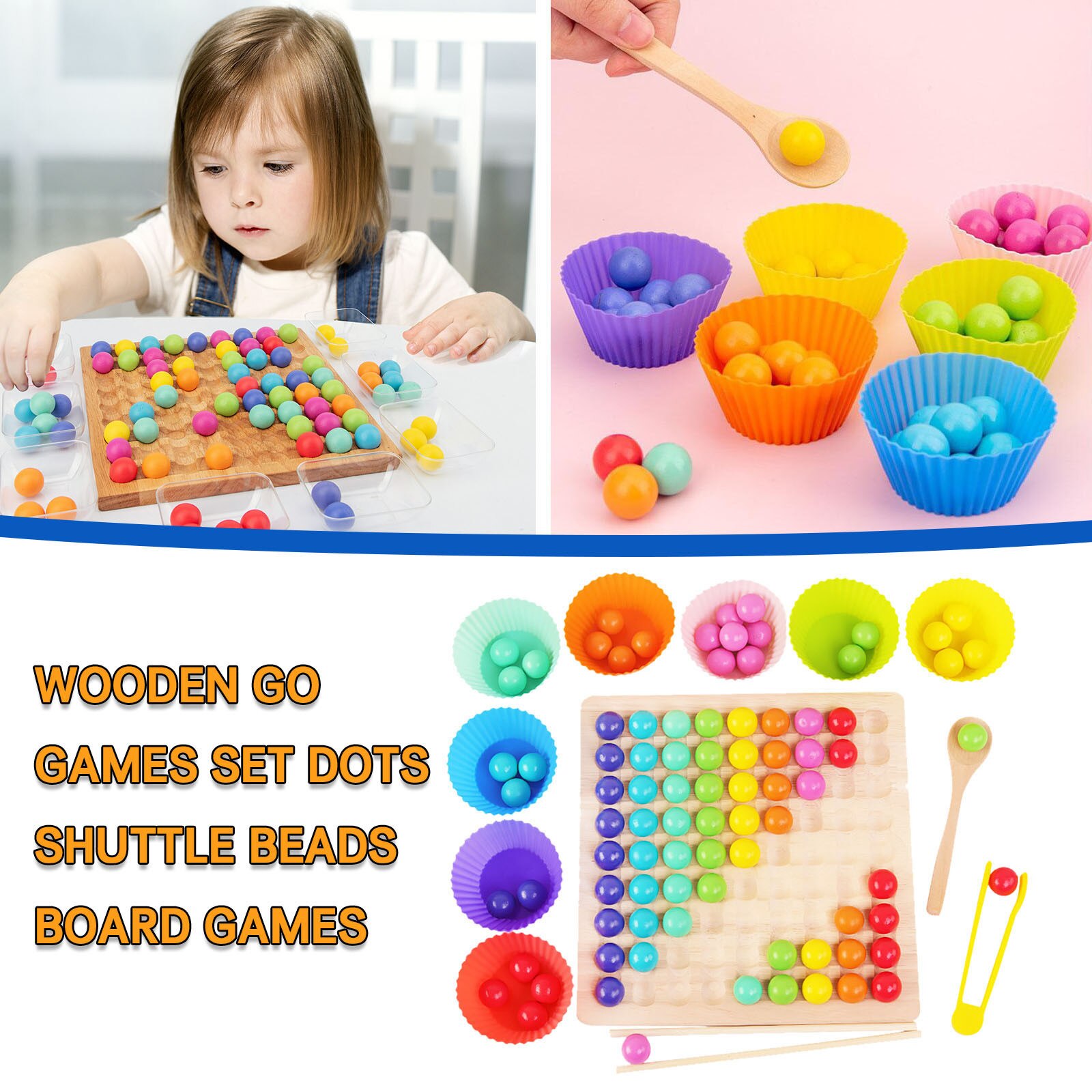 Wooden Go Games Set Dots Beads Board Games Toy Rai... – Grandado