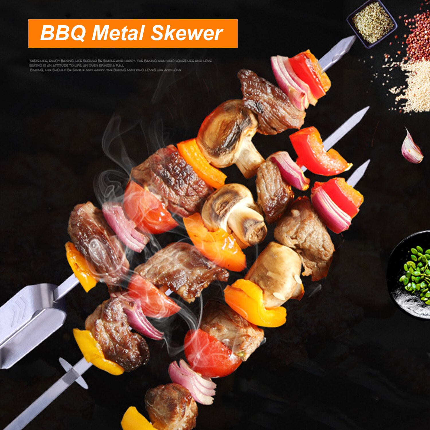 6pcs Stainless Steel BBQ Meat Sticks Long chef gri... – Vicedeal