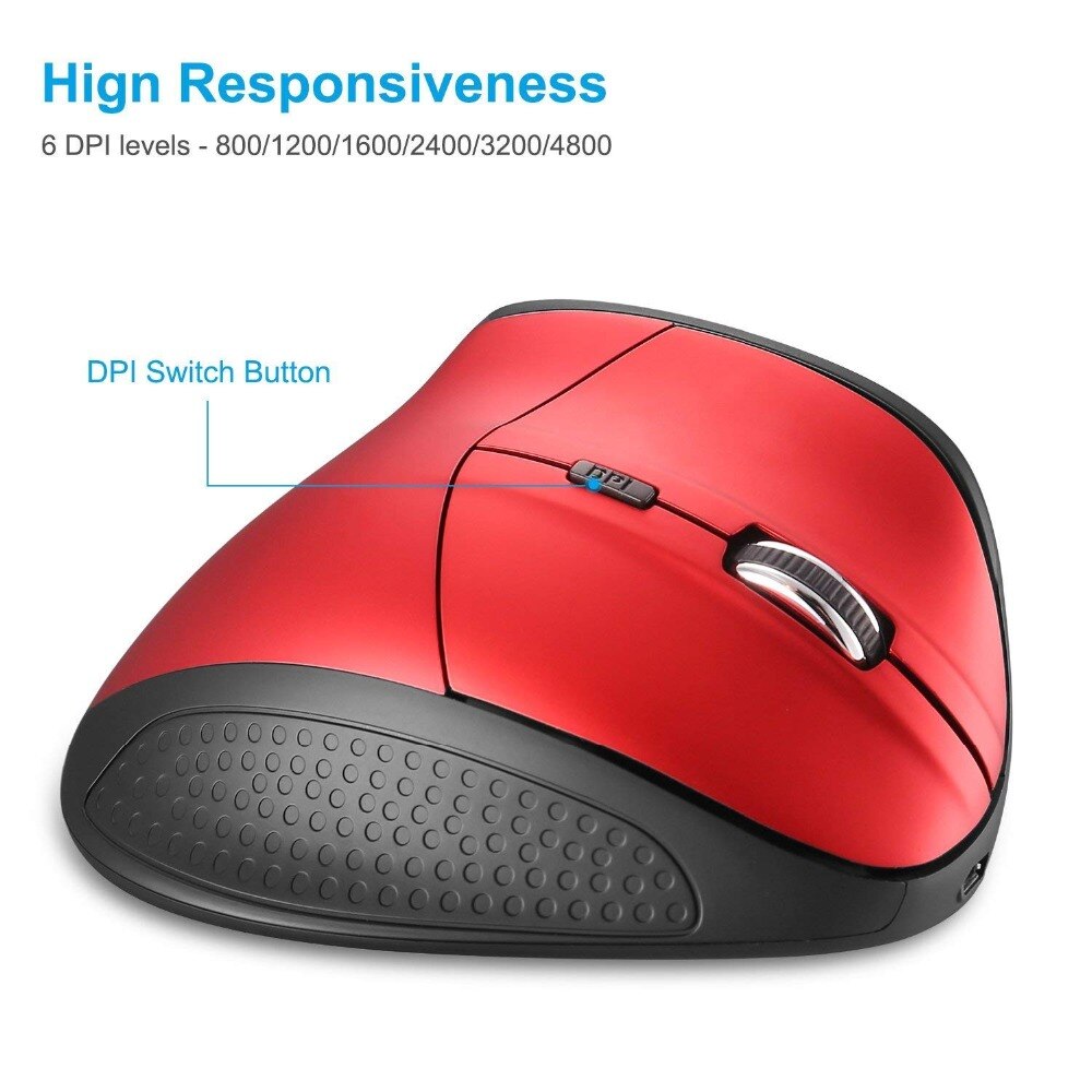 2.4G Wireless Mouse Rechargeable Ergonomic Vertica... – Grandado