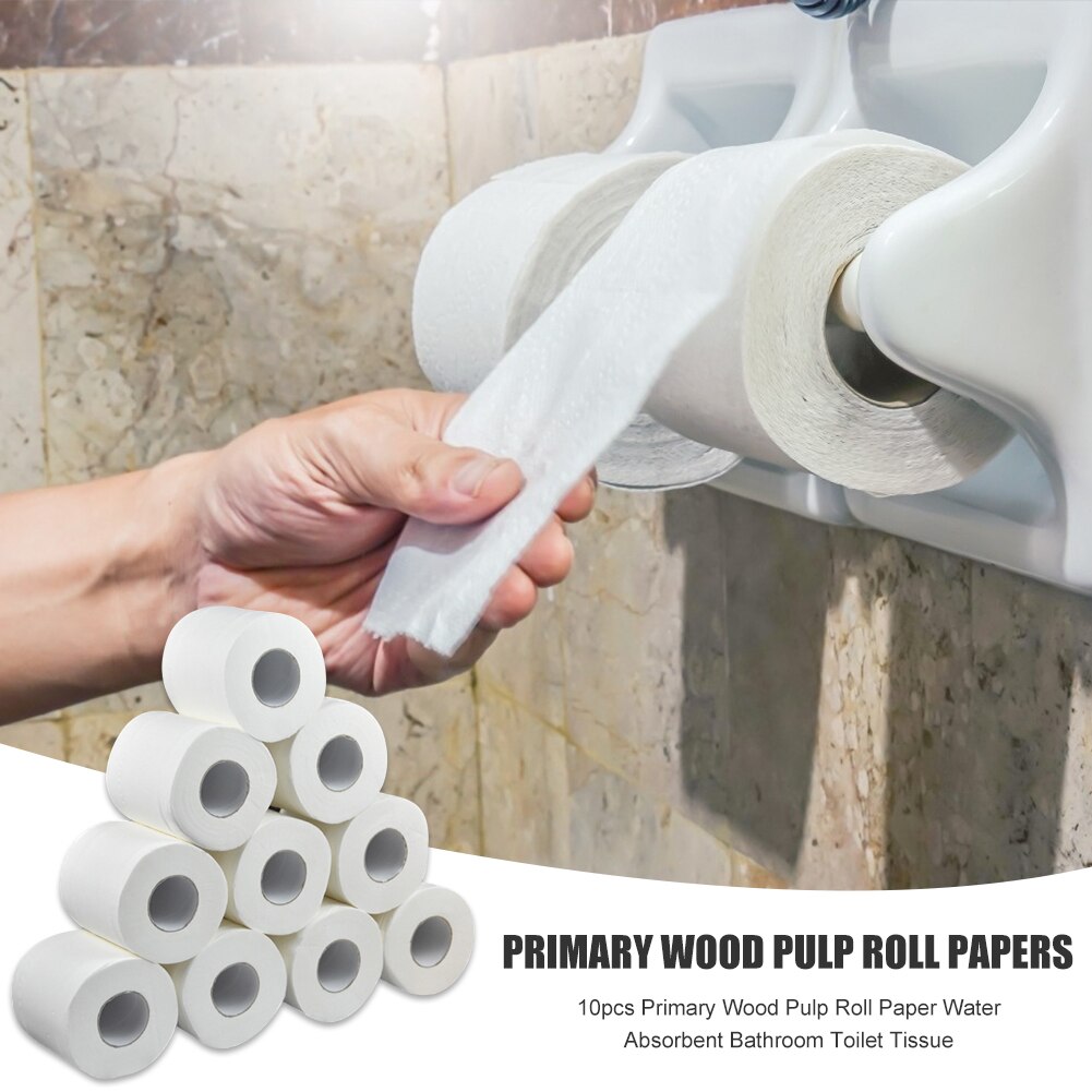 10pcs Native Wood Pulp Toilet Roll Paper Home Bath... – Grandado