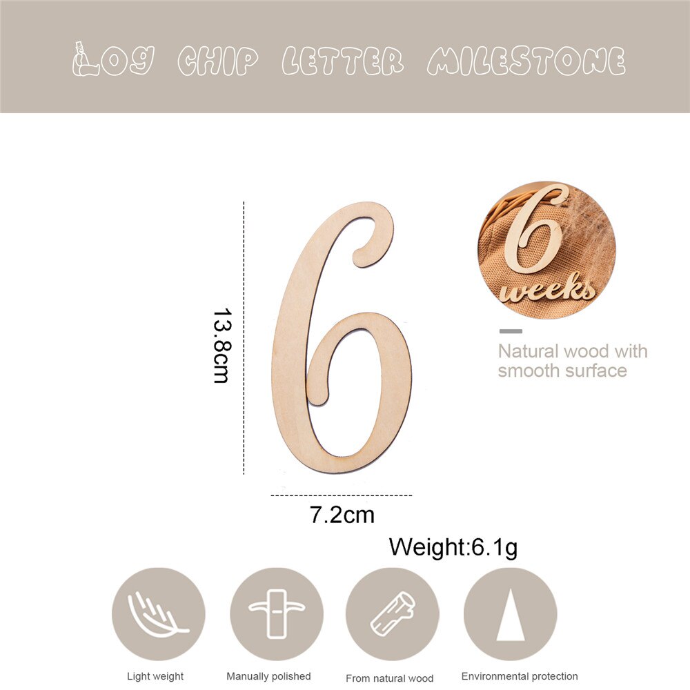 15pcs Wooden Baby Milestone Card Infant Photograph... – Grandado