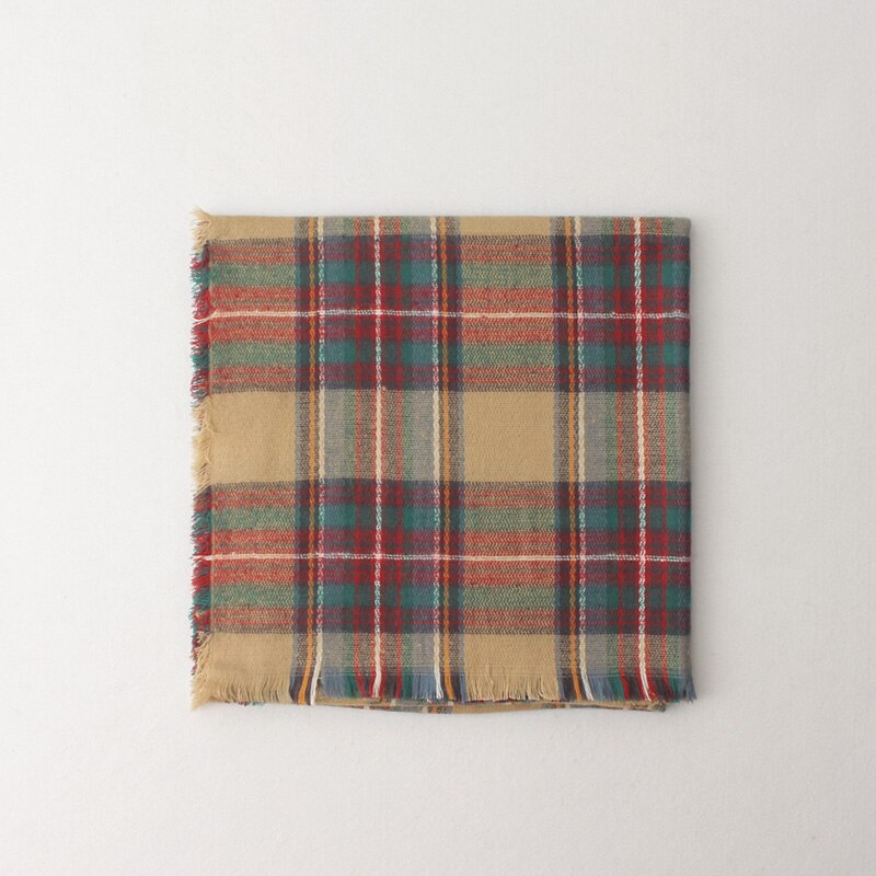 super large multicolor plaid faux cashmere scarf w... – Vicedeal