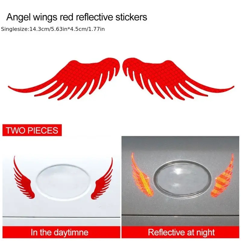 Car Sticker Safety Warning Reflective Angel Wings ... – Vicedeal