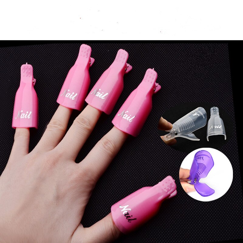 10 st/set plast nail art blötläggning av nagelkläm... – Grandado