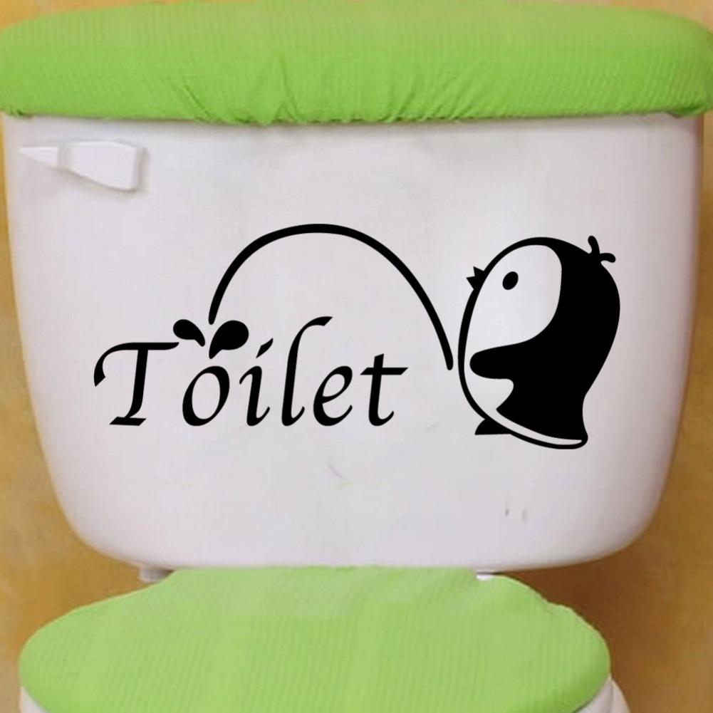 Cute Penguin Toilet Sticker Home Bathroom Decal Re... – Grandado