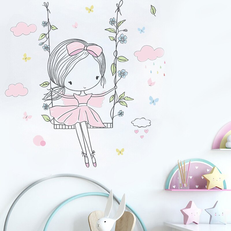 Beautiful Summer Girl Wall Sticker Girls Room Bedr... – Vicedeal