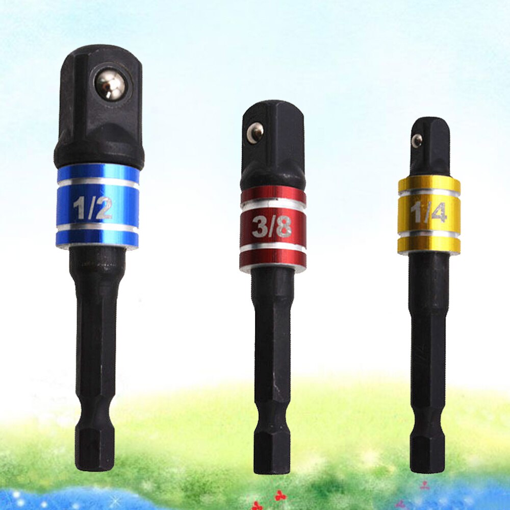 3PCS Bit Adapter Easy To Use Chrome Steel Colorful... – Grandado