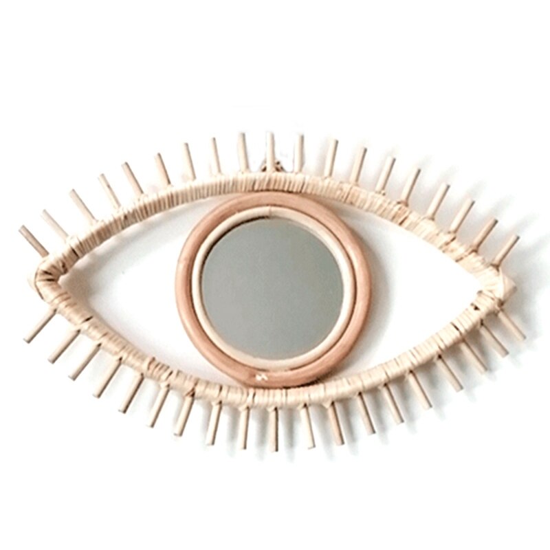Eye Shape Decorative Mirror Rattan Innovative Art ... – Grandado