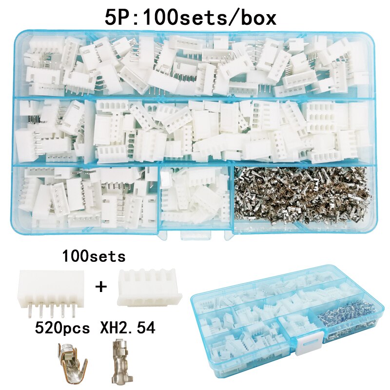 135 Sets/box Pak 2P 3P 4P 5P Pin 2.54Mm XH2.54 Con... – Grandado
