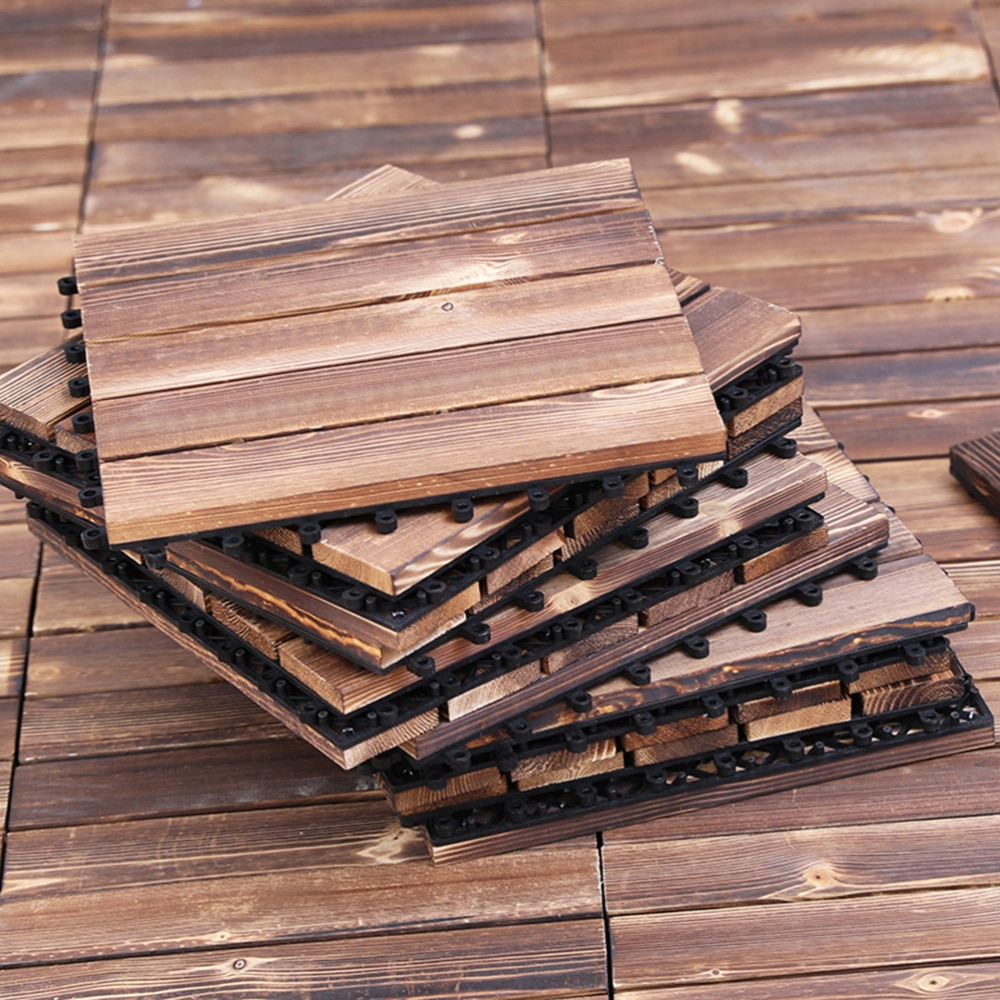 Wood Patio Paver Interlocking Flooring Tile Interl... – Grandado
