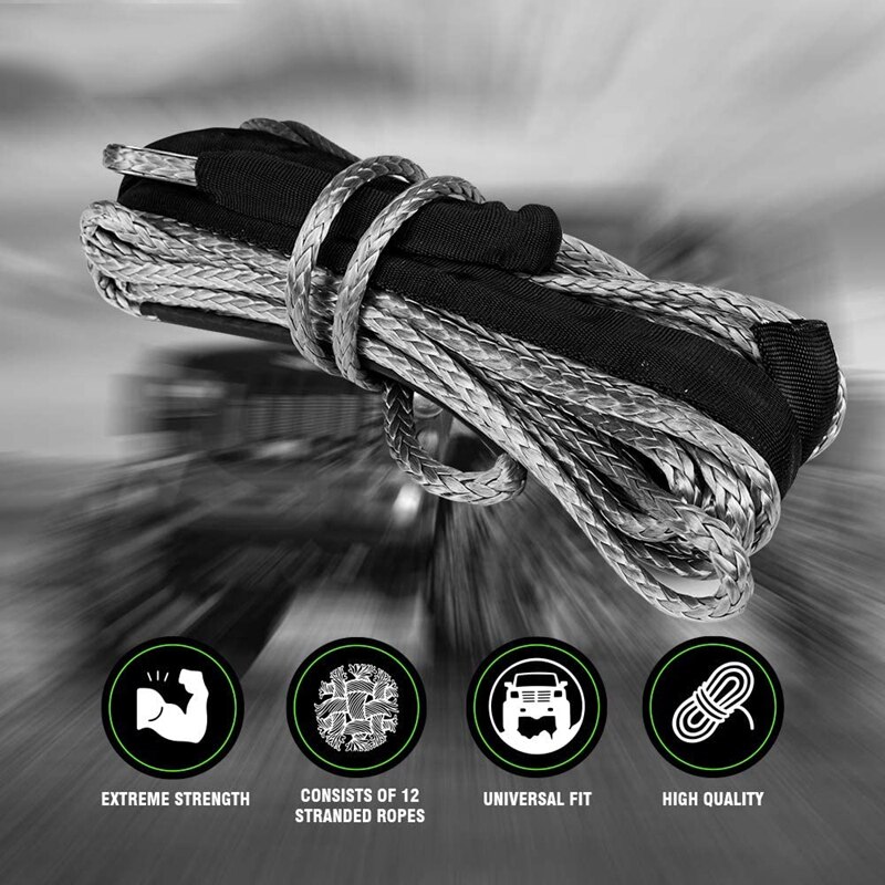 Synthetic Winch Rope, 15M 7700 Lbs Winch Line Cabl... – Grandado