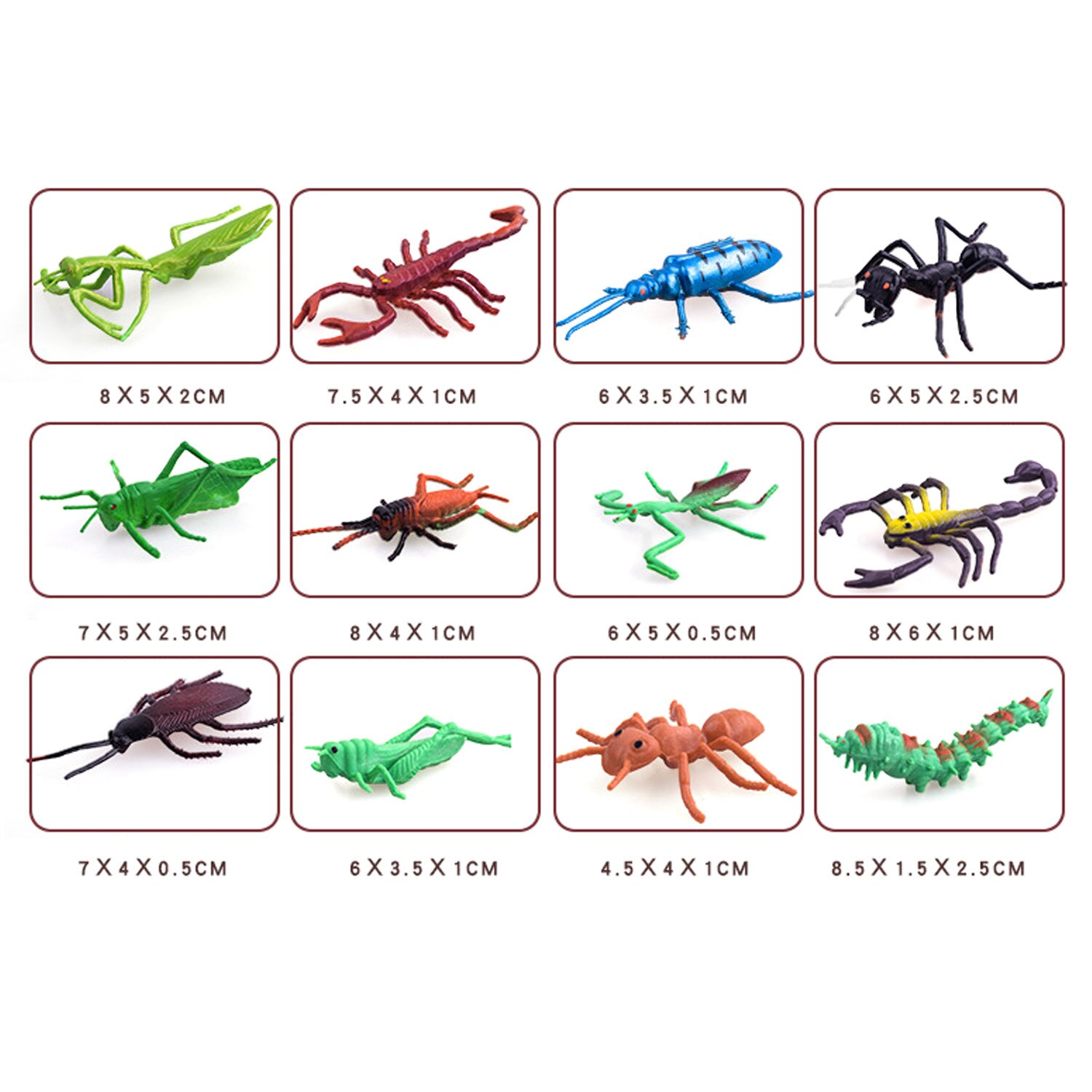 12PCS Mini Simulation PVC Insect Animals Models Re... – Grandado