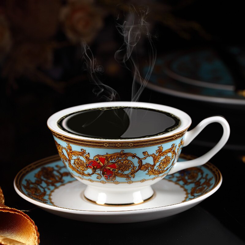 Copo de café europeu de luxo, com luz, porcelana, ... – Vicedeal