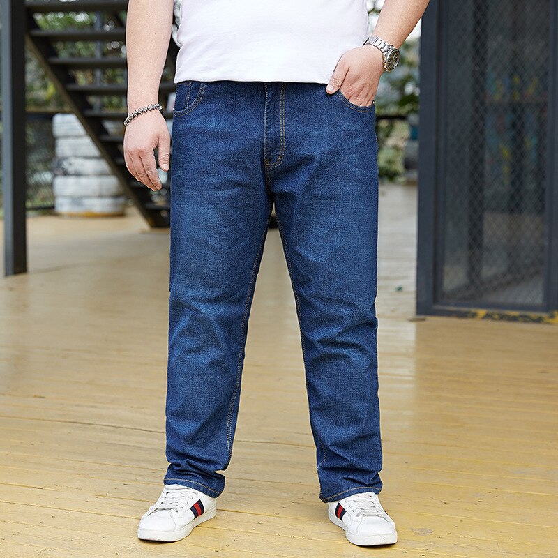 Plus size 32-48 men's stretch loose denim jean... – Grandado
