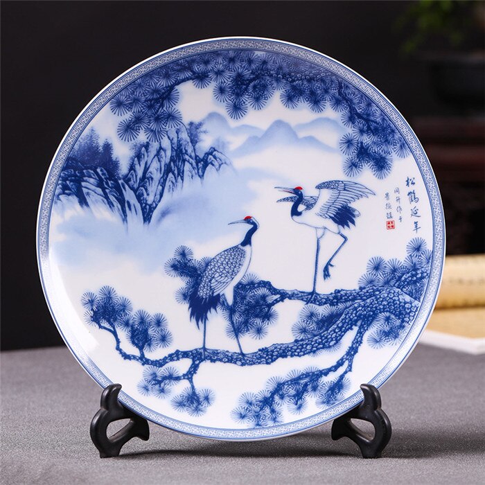 Longevity Crane And Plate Ceramic Ornamental Plate... – Vicedeal