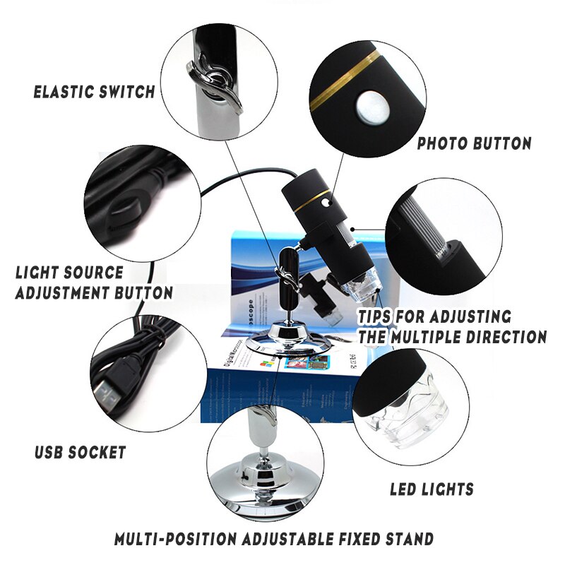 1000x usb microscópio digital câmera eletrônica mi... – Grandado