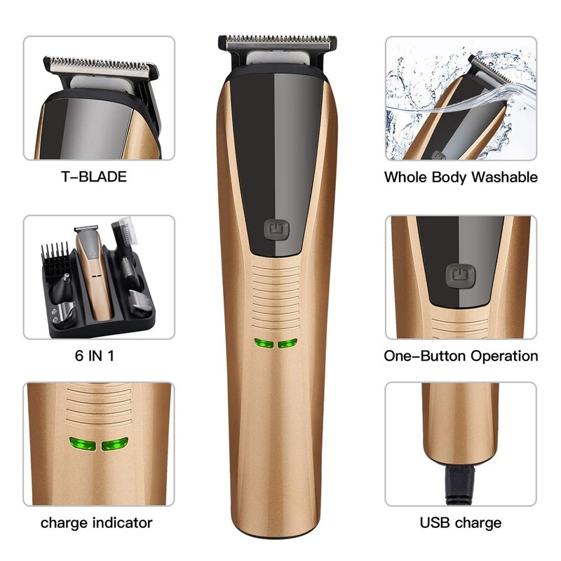Beard Trimmer Men's Trimmer Cordless Hair Clipper ... – Grandado