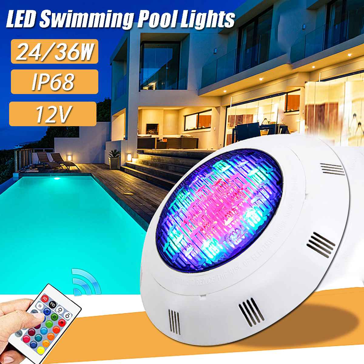 25/36W Rgb Led Zwembad Licht IP68 Waterdichte AC12... – Grandado
