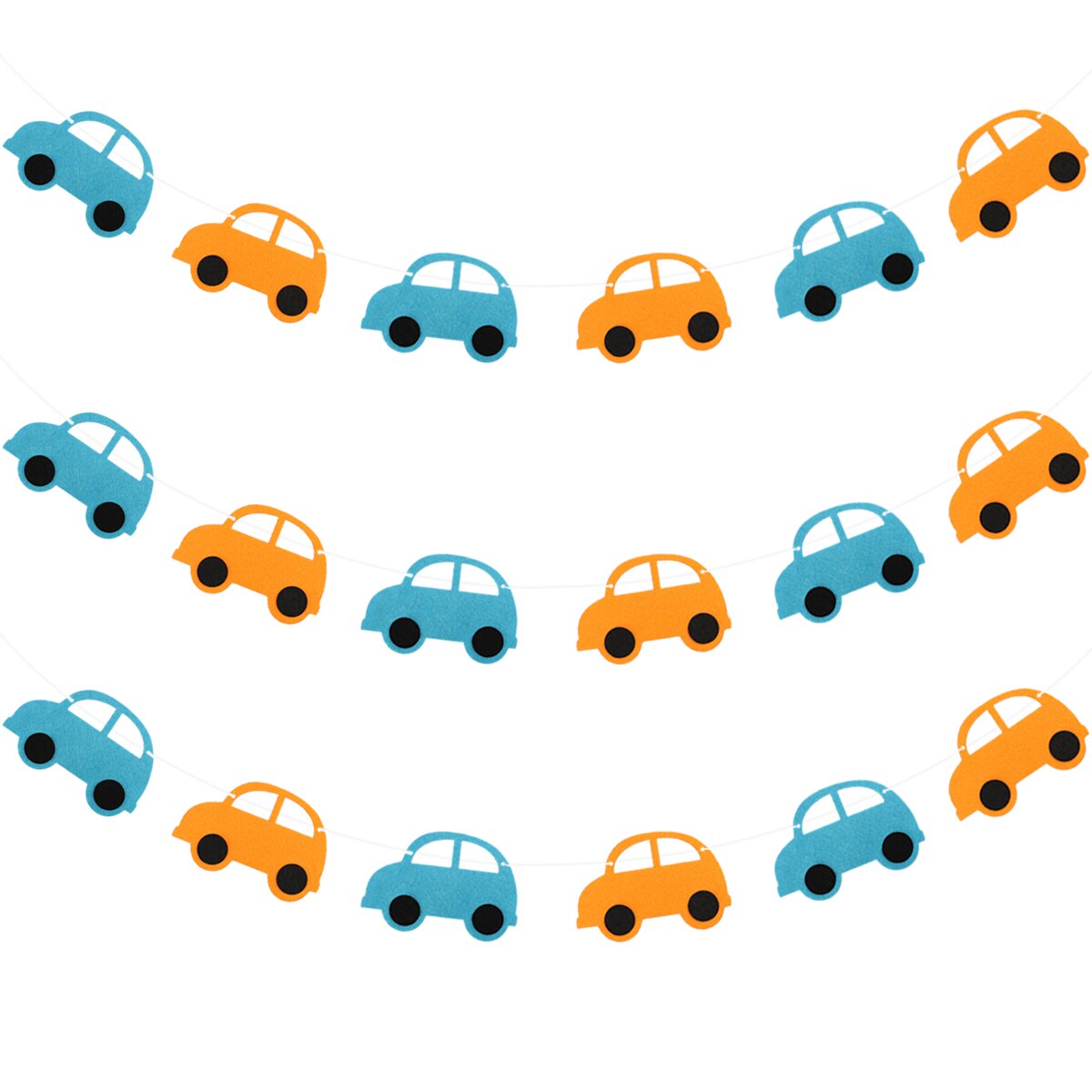 Non-woven Cartoon Car Flag Garland Banner Birthday... – Vicedeal