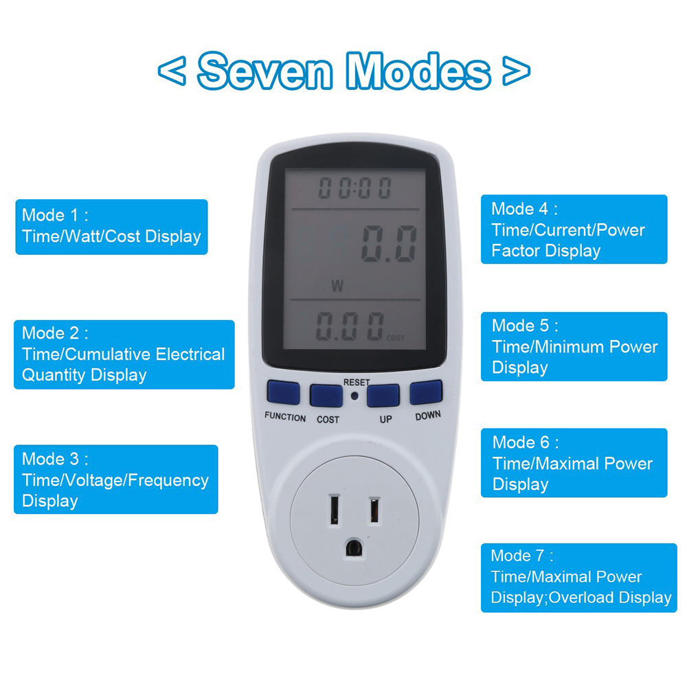 Kebidu 230V Ac Power Meter Socket Digitale Voltage... – Vicedeal