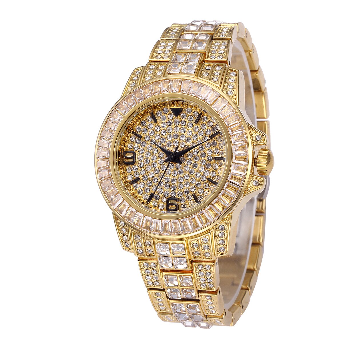 Luxury Bling Crystal Watch Gold Silver Color Ice O... – Grandado