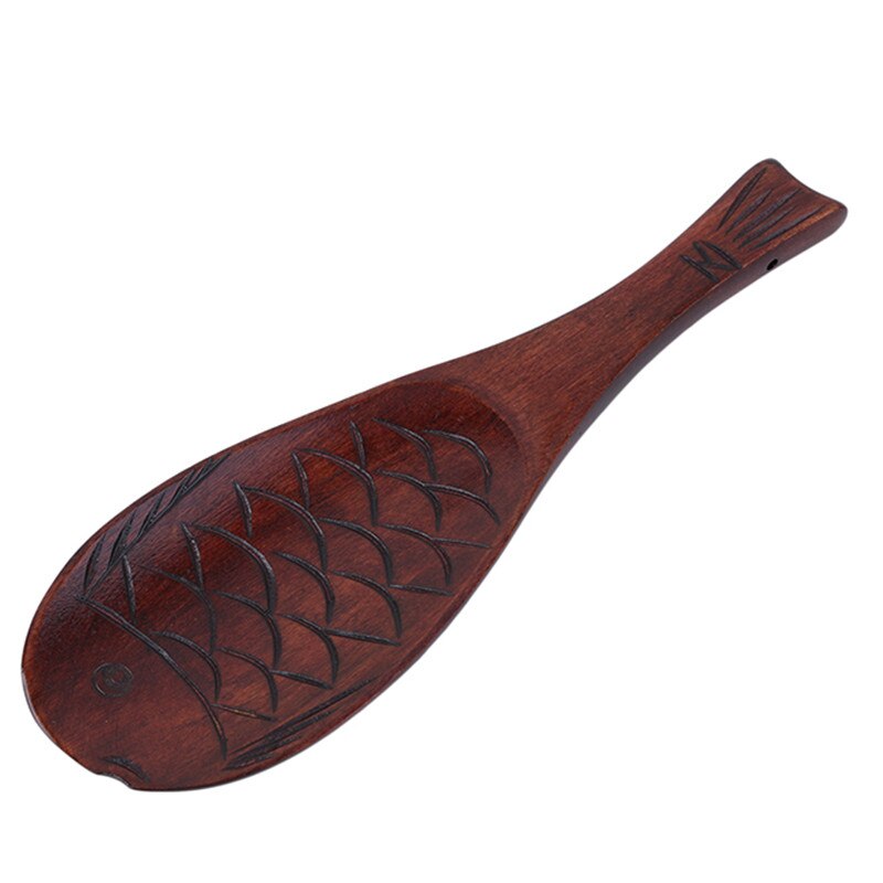 Fish Shape Wooden Rice Scoop Non-Stick Meal Spoon ... – Grandado