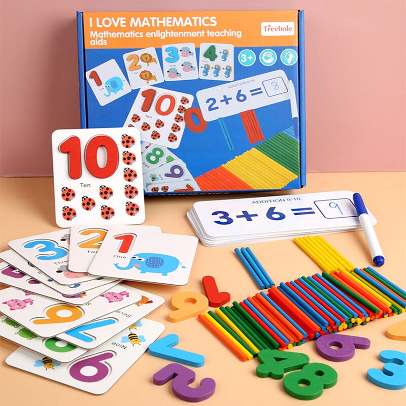 Kids Math Toys Wood Arithmetic Toy Digital Pairing... – Grandado