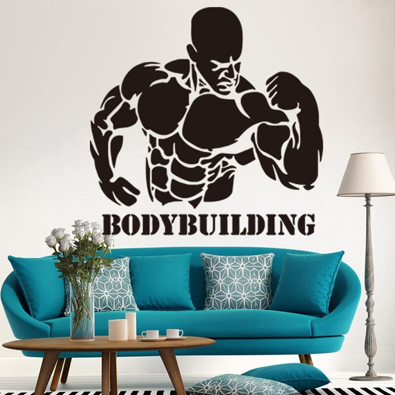 Muscular man/BodyBuilding Wall Sticker for Fitness... – Grandado