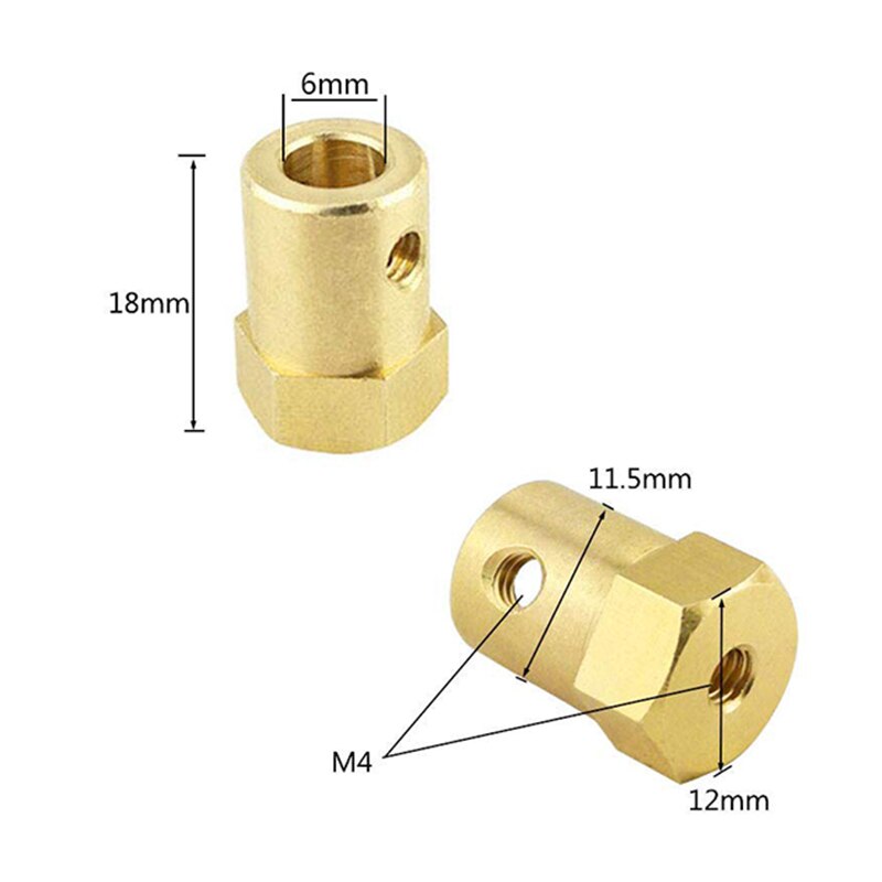 12 Pcs 6mm Flexible Coupling Coupler Connector Hex... – Vicedeal
