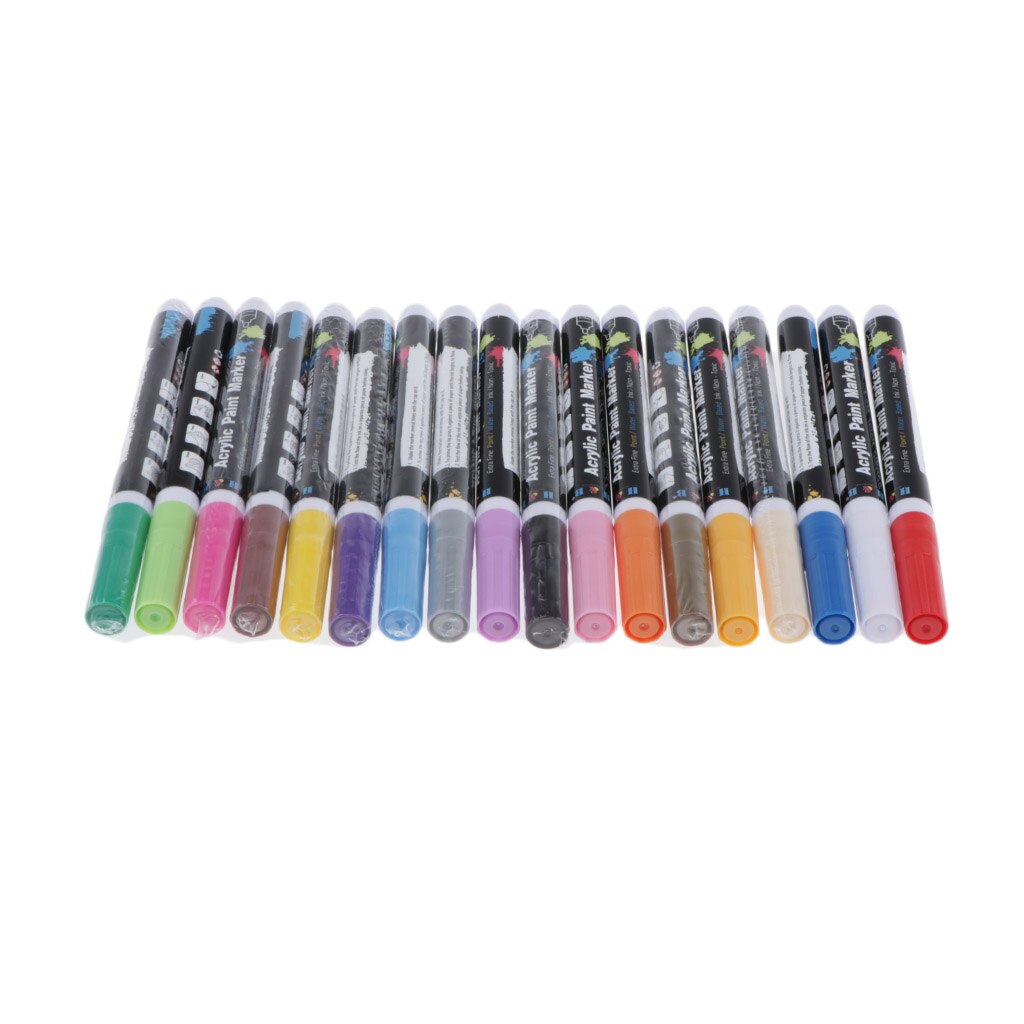 18/28Color Acrylic Paint Marker Pen 2mm Point Tip ... – Vicedeal