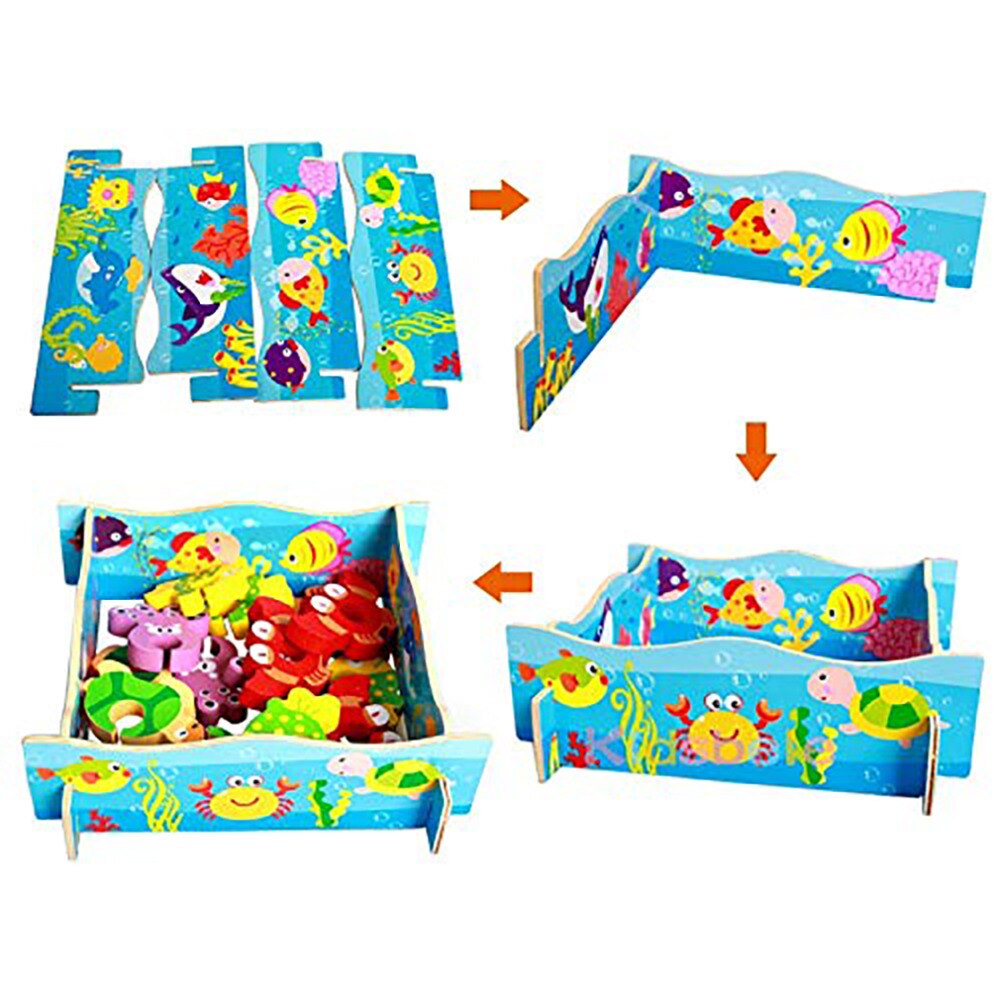 Kid Wooden Toys 3D Fishing Digital Game Set Childr... – Grandado