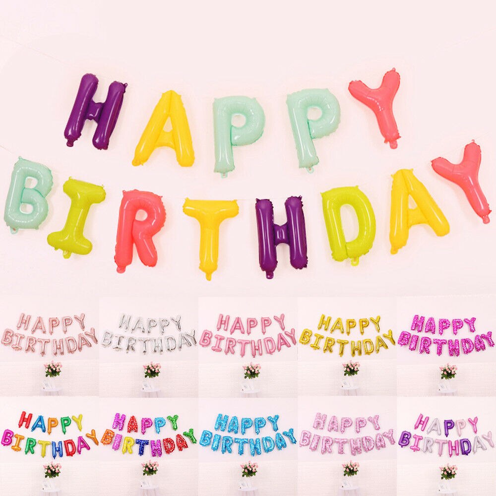 13Pcs 16 inch Letters Foil Balloons Happy Birthday... – Vicedeal