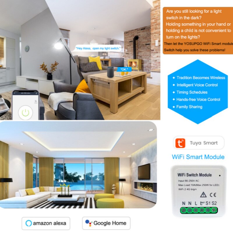 1/5 Pcs Smart Home Wifi Switch Relay Breaker Modul... – Grandado