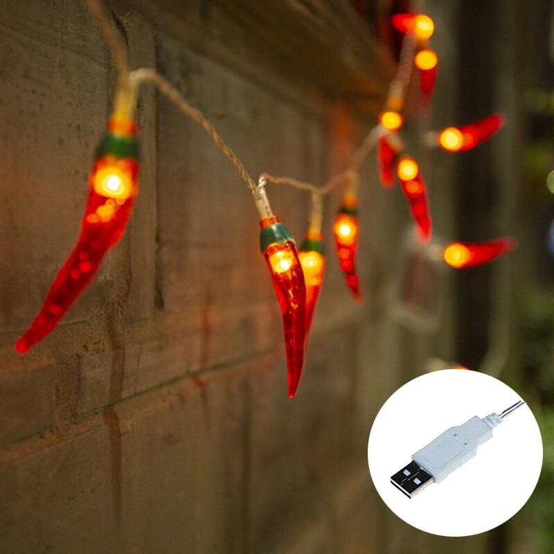 Red Chili String Lights 9.8ft 20LED Fairy Lighting... – Grandado