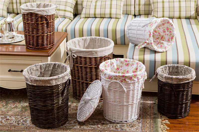 Modern Flower Laundry Bucket Hand Woven Rattan Sto... – Grandado