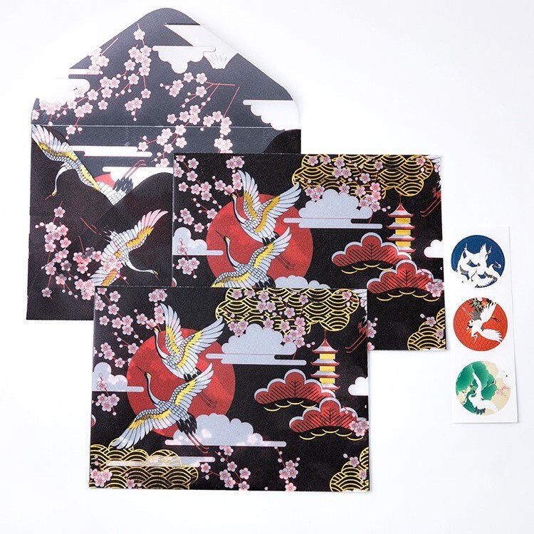 3 Enveloppen + 3 Afdichting Stickers Bronzing Zwav... – Grandado