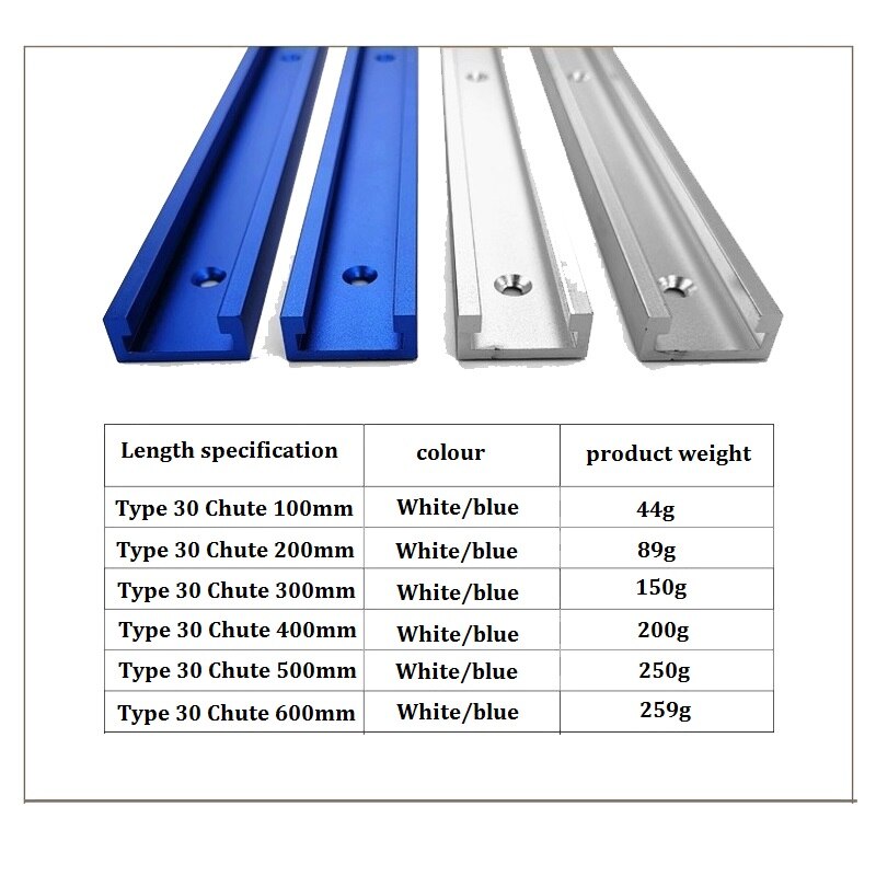 2 Pcs Type-30 Woodworking T-slot Miter Track 300-6... – Grandado
