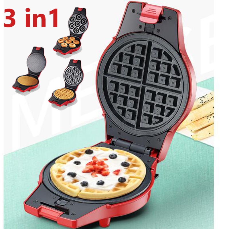 3 in 1 Mini Portable Waffle Maker Machine Non-Stic... – Vicedeal
