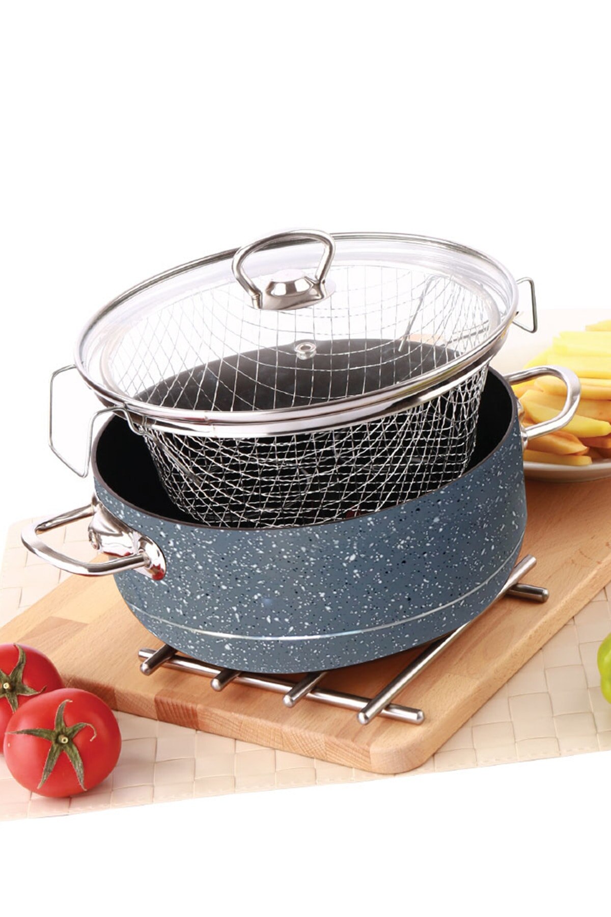 Camellia Granite Fryer Fry pot-100% Healthy firepr... – Grandado