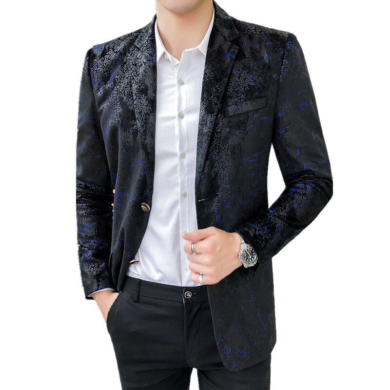 Men Blazer Luxury Lapel Print European American St... – Vicedeal