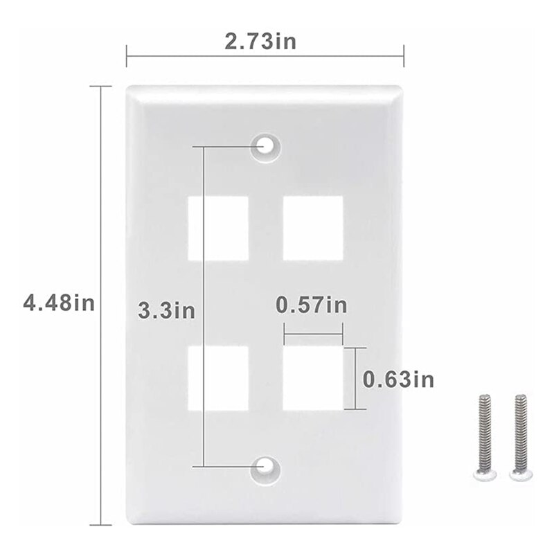 JHD-4 Port Keystone Wall Plate (10-Pack), Single G... – Grandado