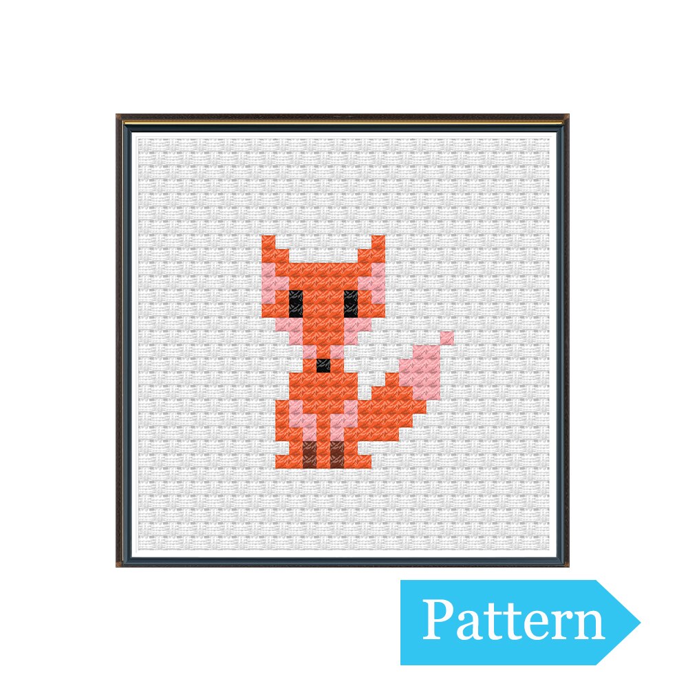 Cartoon Fox Cross Stitch Pattern Chart DMC Symbol ... – Grandado