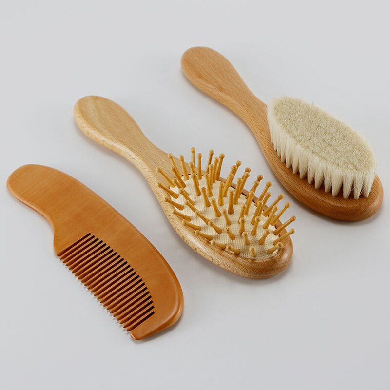 Premium Houten Baby Haar Borstel En Kam Set(3 Stuk... – Vicedeal