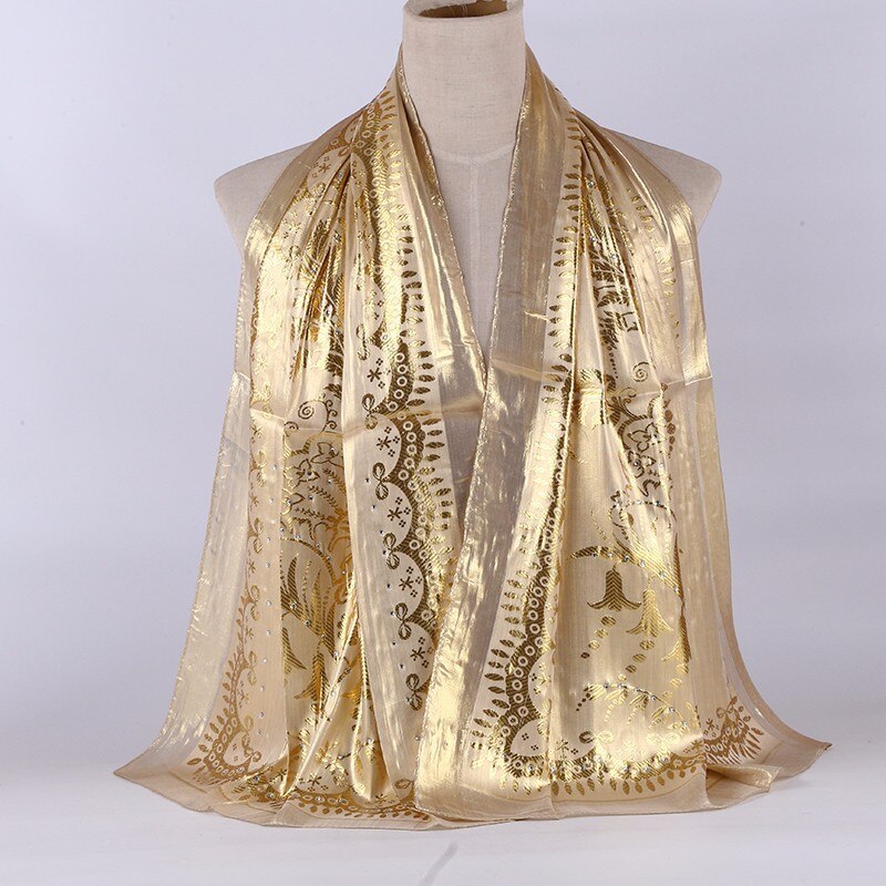 Arab Ramadan Muslim Real Silk Purl Long Scarf Isla... – Grandado