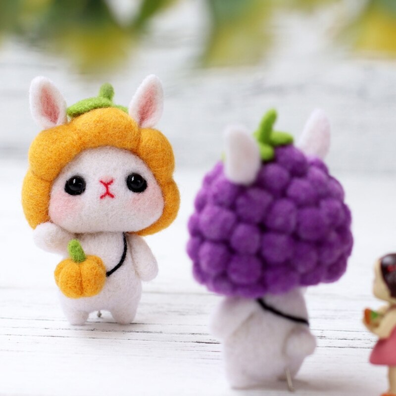 Cute Animal Rabbit Wool Felt Doll Handmade DIY Unf... – Grandado