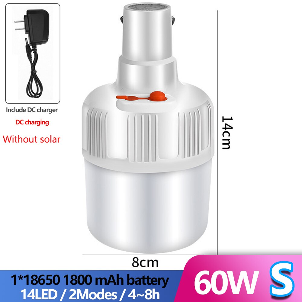 Led solar pære lys solar genopladelig pære mobil n... – Vicedeal