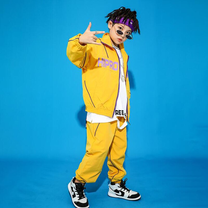 Kids Carnival Hip Hop dancing Clothing Yellow Jack... – Vicedeal