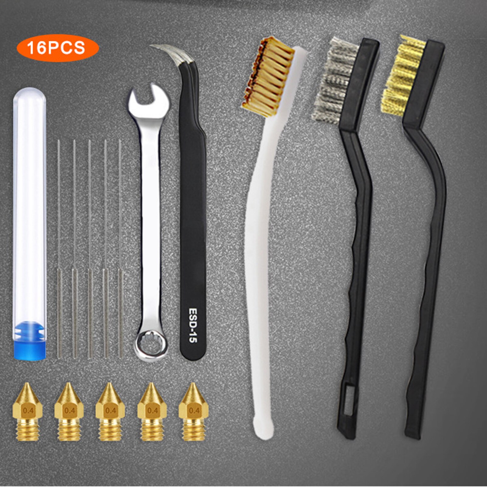 16Pcs 3D Printer MK8 Nozzles Cleaner Kit Cleaning ... – Grandado